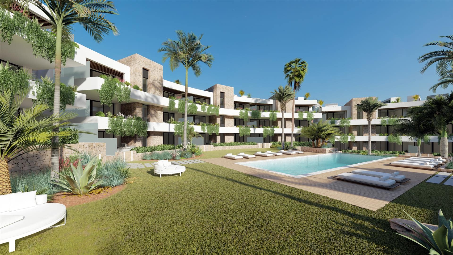 MSN-LO2LMC - Luxury 2 bedroom apartments with communal pool on La Manga ...